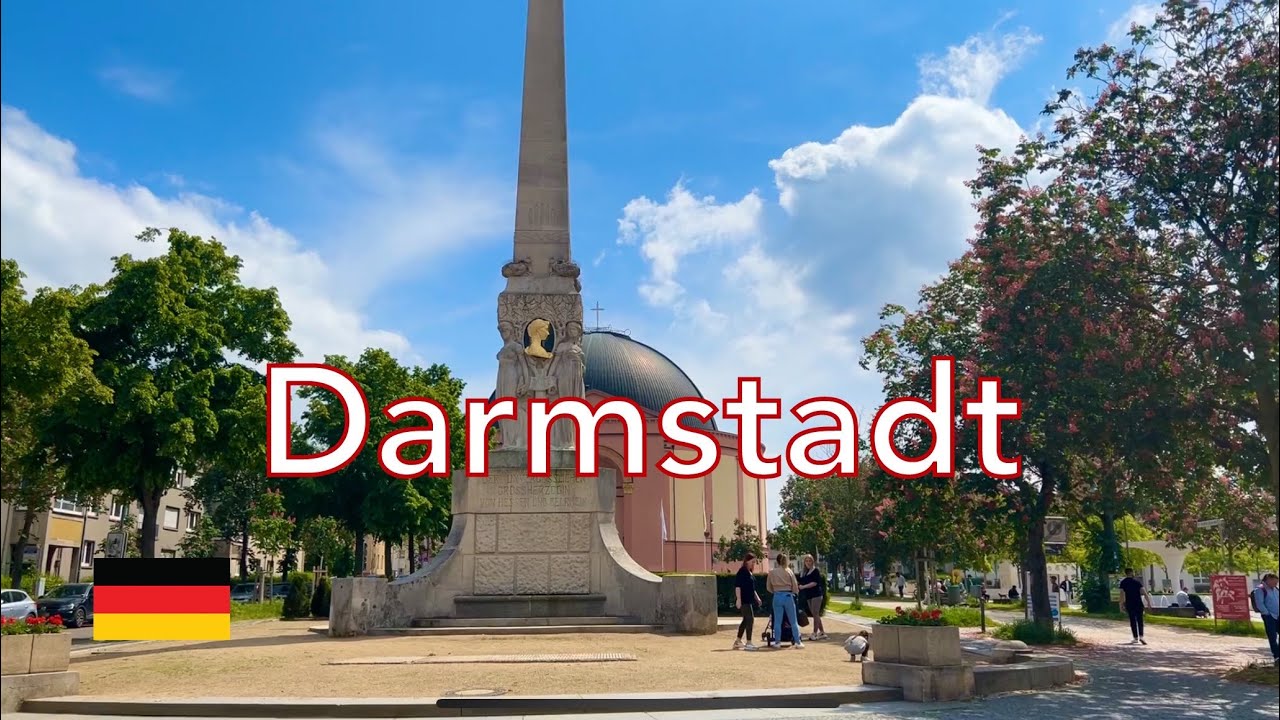 Darmstadt walking tour 4k | Germany walk | Street walkthrough ...