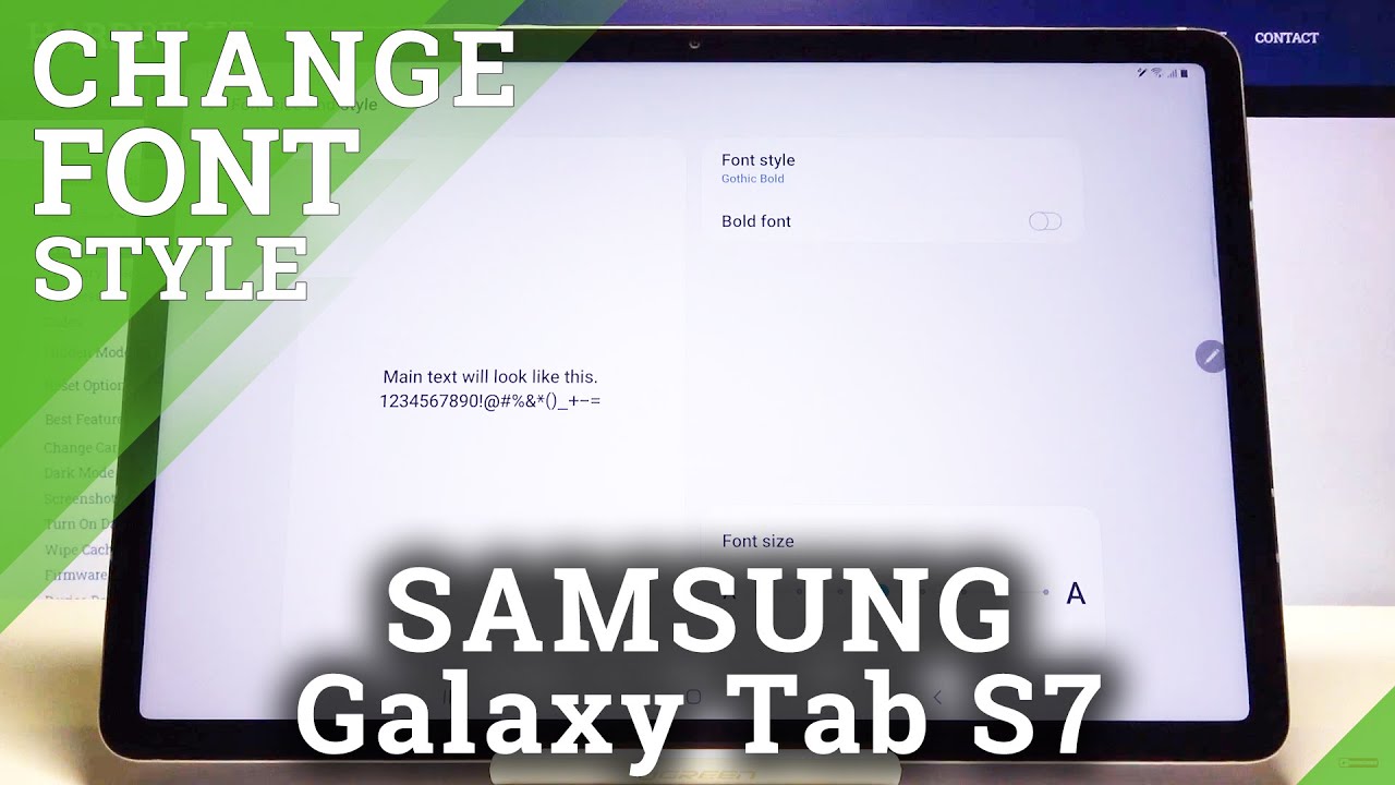 How to Personalize Font Settings in Samsung Galaxy Tab S7 - Change Font ...