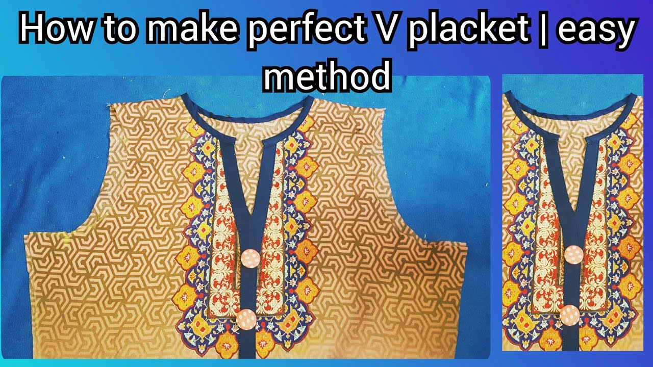 how to make perfect V placket neck design | trendy neckline || YOUR FASHION EXPERT - YouTube