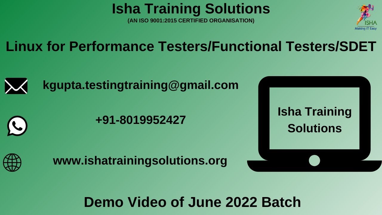 Linux for Performance Testers Demo On 16th June 2022.Call or WhatsApp ...