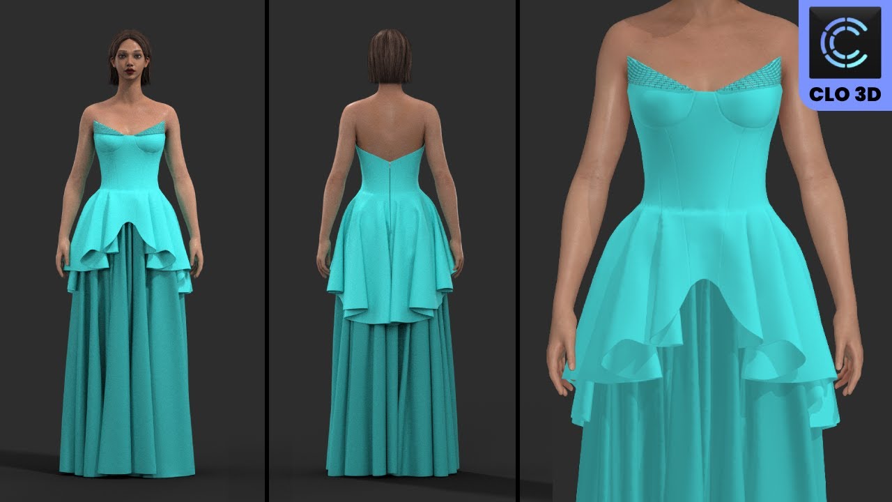 How to create a simple Dress in CLO3D/ MARVELOUS DESIGNER - YouTube