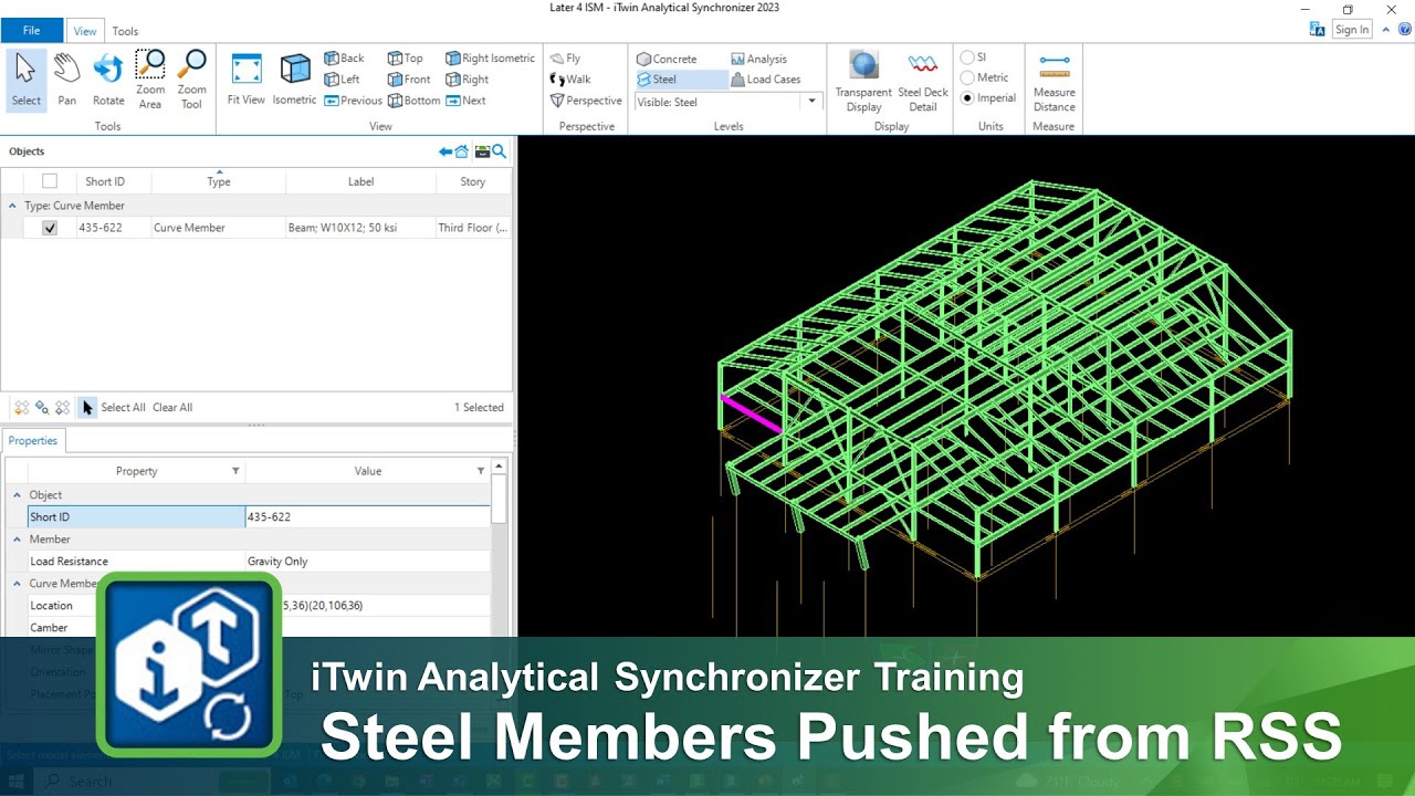 Reviewing the Steel Members Pushed from RAM Structural System to the iTwin Analytical ...