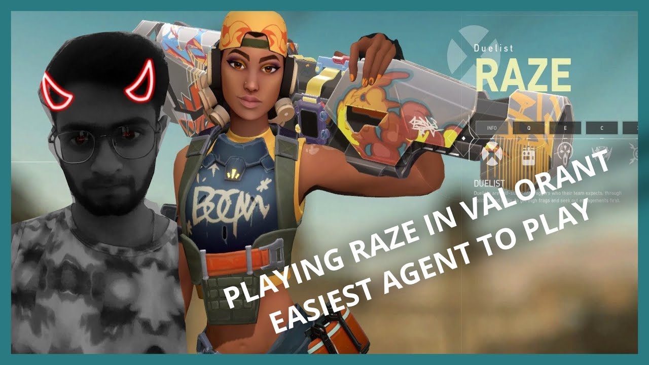 PLAYING RAZE IN VALORANT||FOR A MINUTE GAMEPLAY || EASY PLAYER TO PLAY ...