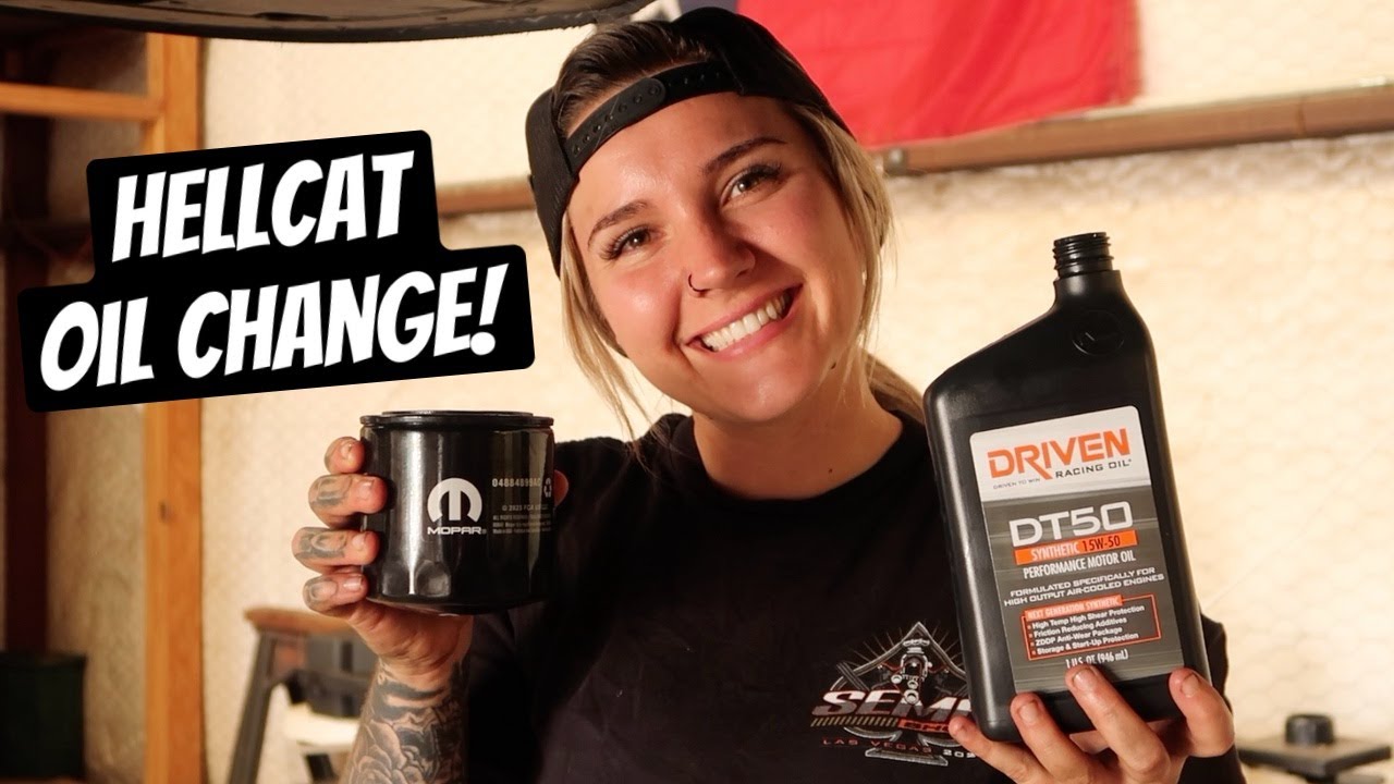 How to do an oil change on a Hellcat! - YouTube