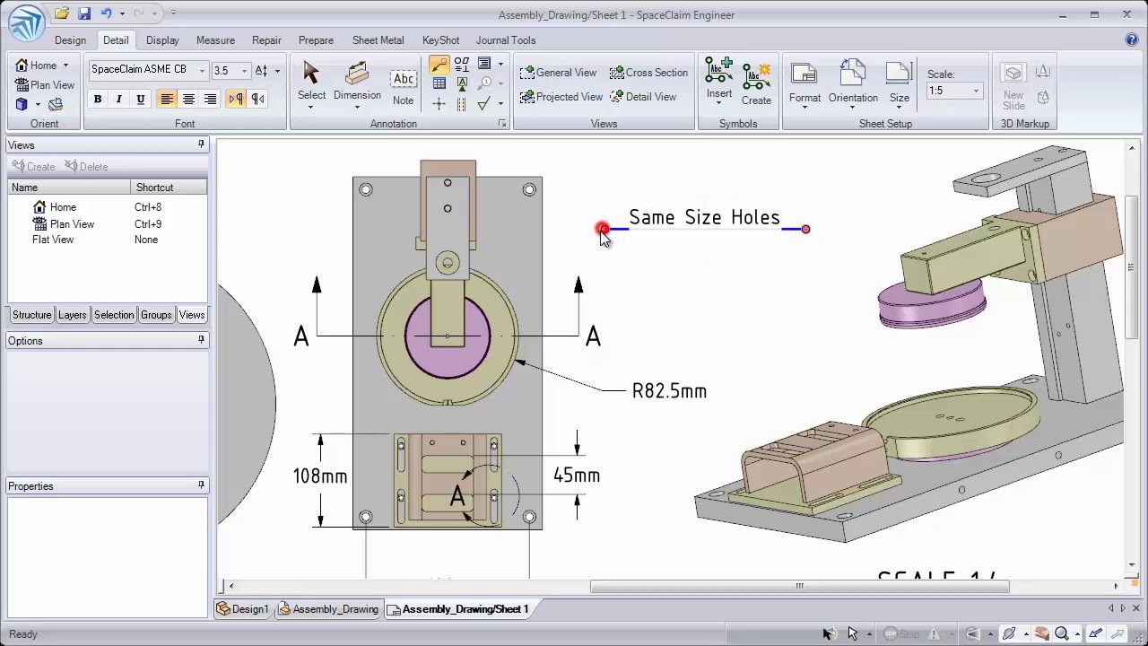 SpaceClaim Tutorial 5 2 Assembly Drawings YouTube SpaceClaim Tutorial 5 2 Assembly Drawings YouTube