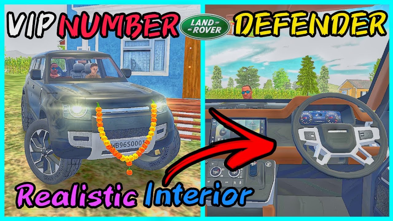 🤯VIP NUMBER LAND ROVER😈 DEFENDER😇|| REALISTIC INTERIOR 😱|| INDIAN CAR ...