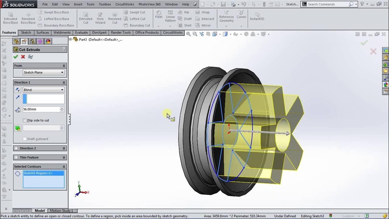 TUTORIAL SOLIDWORKS CARA MEMBUAT VELG DAN BAN - YouTube