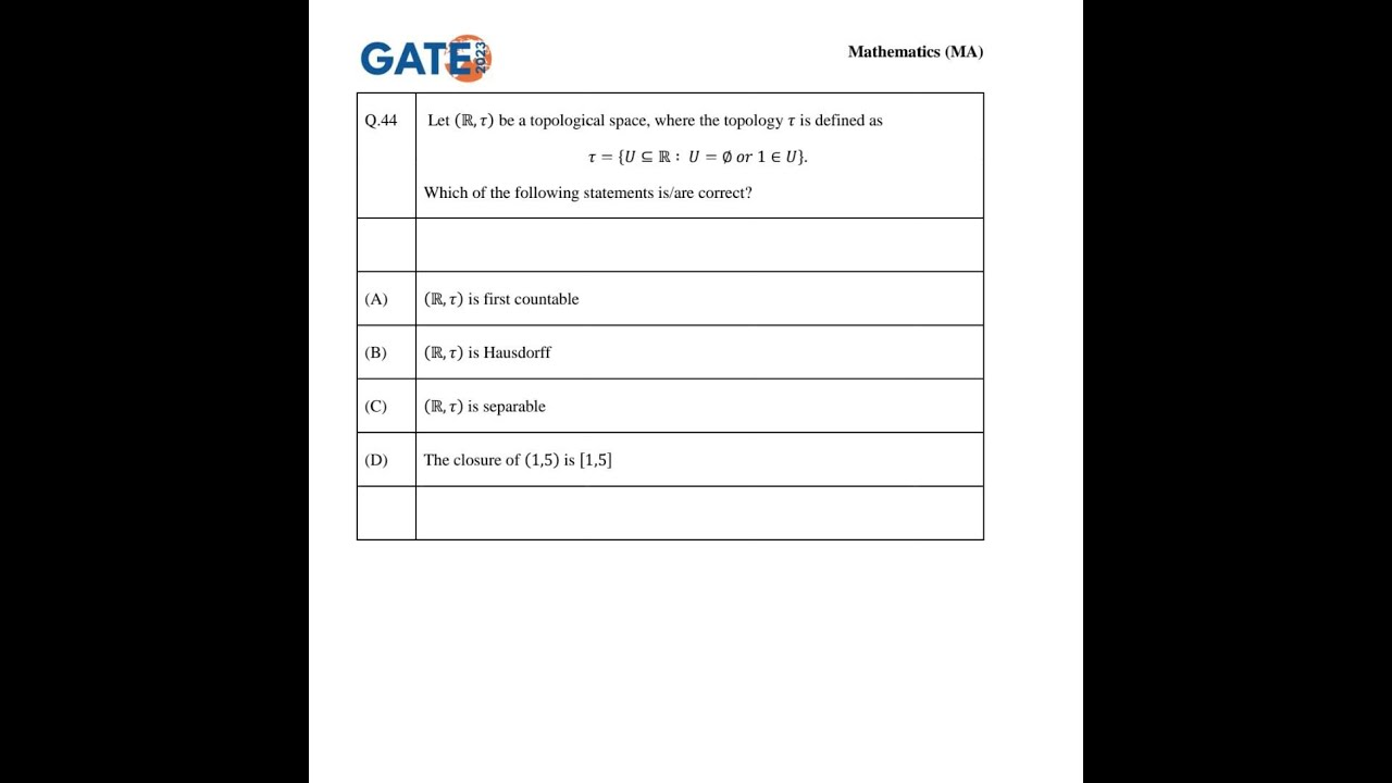Q44 GATE 2023 TOPOLOGY - YouTube