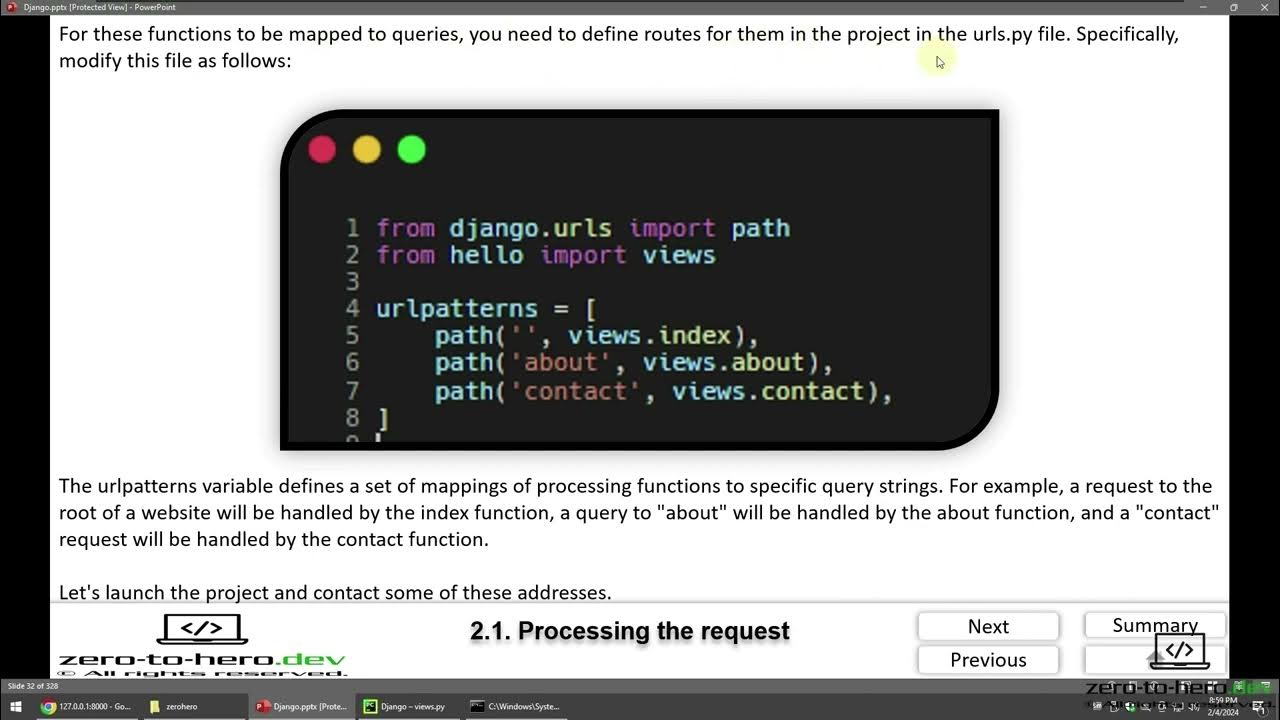 Django 2.1: Understanding Request Processing (Part 2) - YouTube