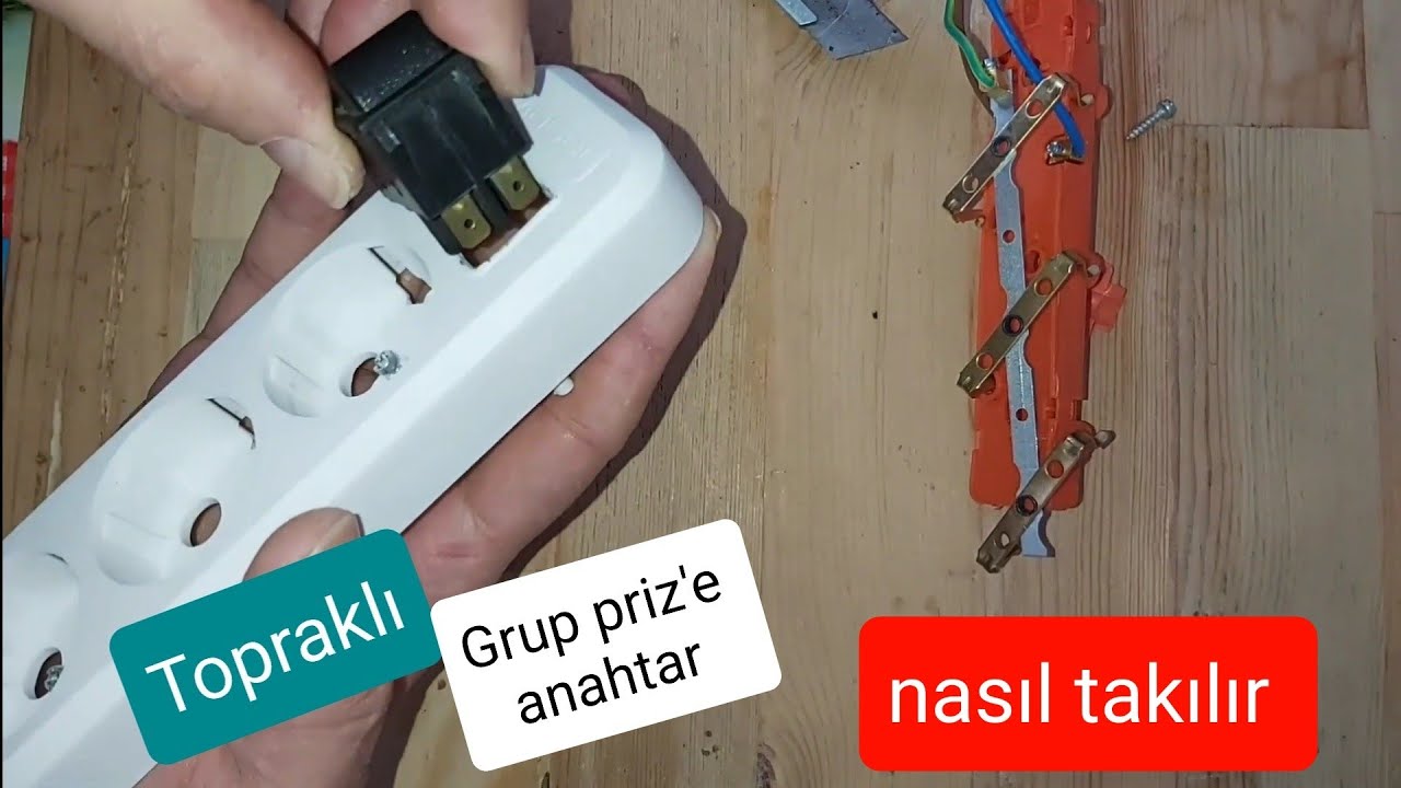 topraklı Grup üçlü prize anahtar nasıl takılır ( Kendin Yap) - YouTube