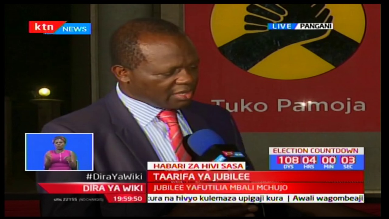 Head of Jubilee secretariat Raphael Tuju addresses the media concerning ...