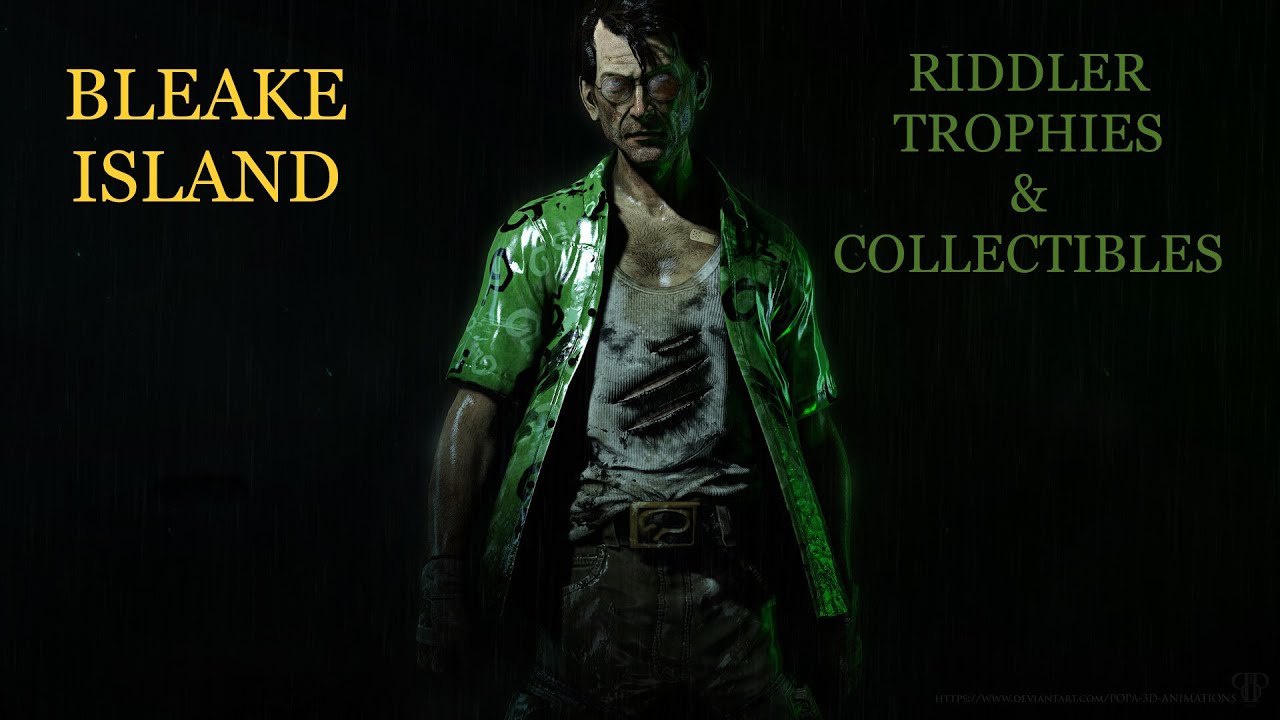 Batman: Arkham Knight - All Riddler Trophies for Bleake Island - YouTube