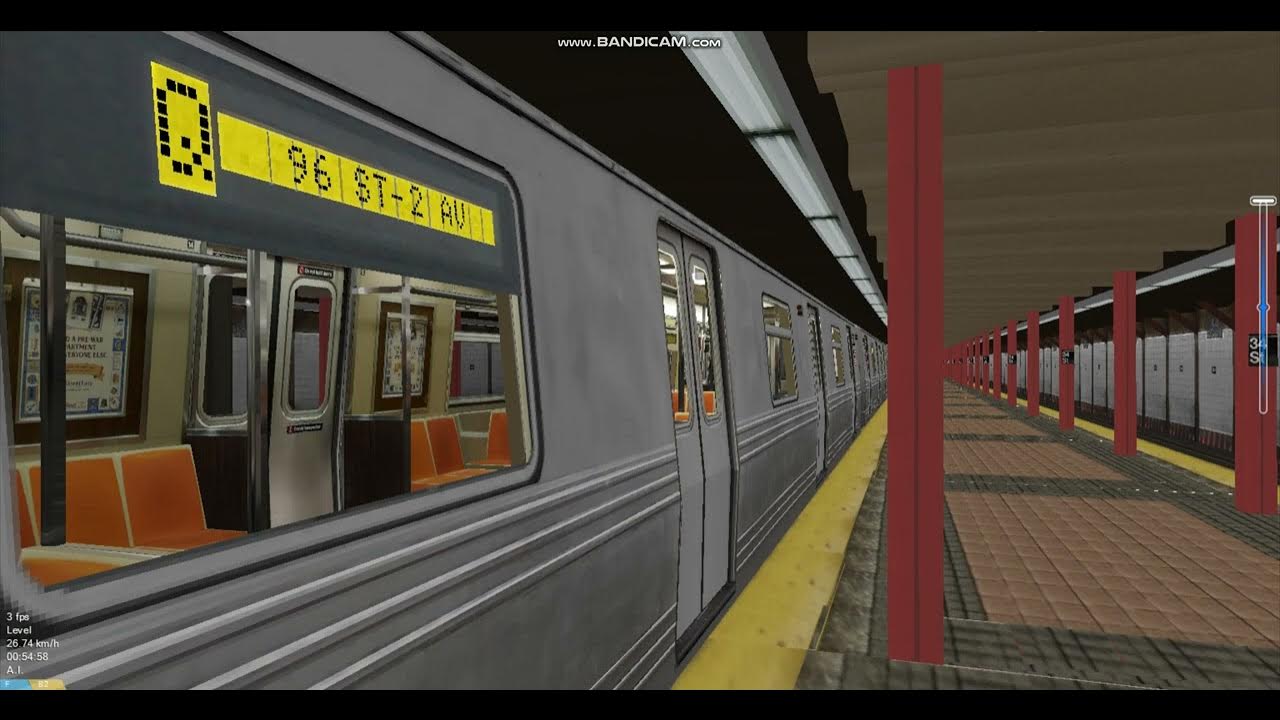 Openbve 2010 Blind Pair Pitkin R46 Q Train Arriving & Departing at 34th Street Herald Square ...