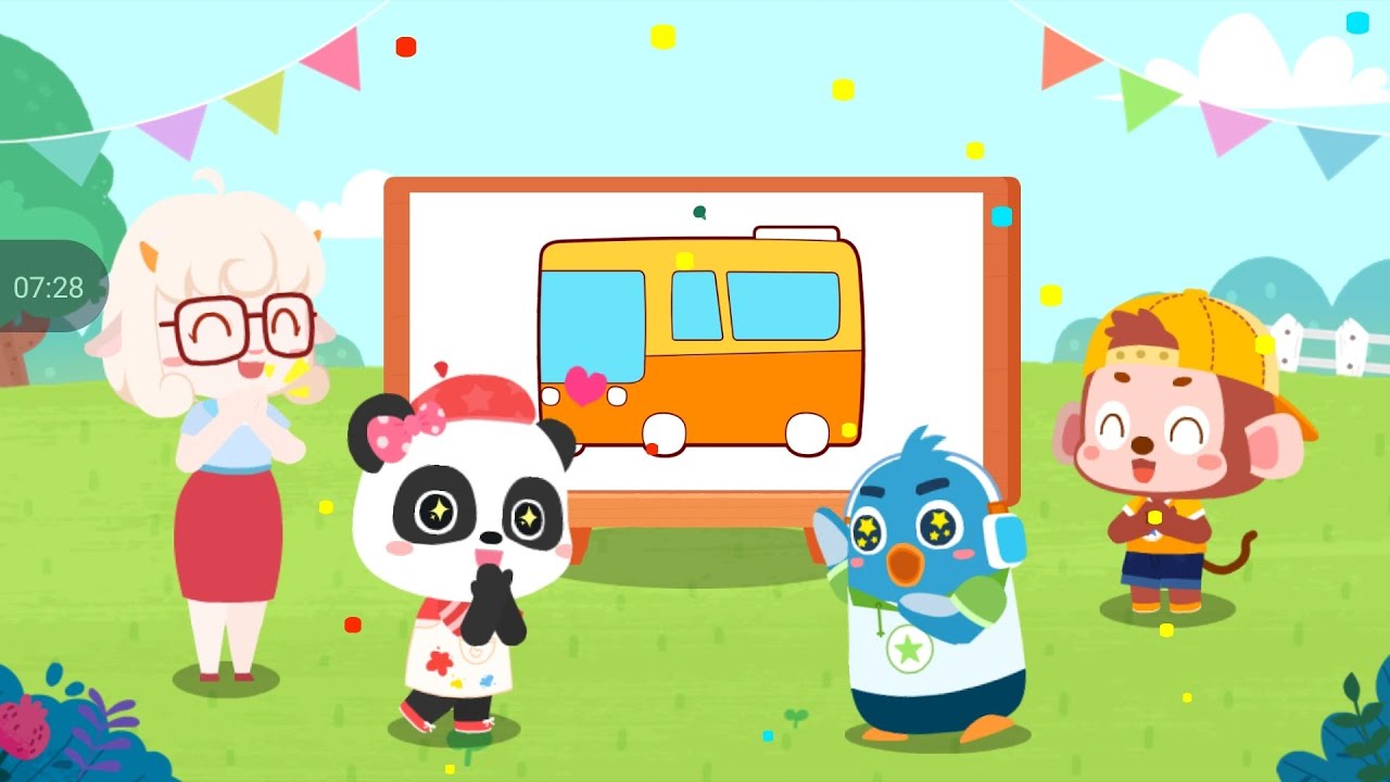 Drawing and Colouring #2 - Baby Bus Games - Baby Panda World - Kids ...
