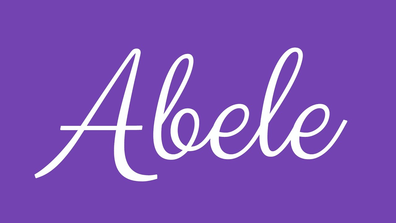 Learn how to Sign the Name Abele Stylishly in Cursive Writing - YouTube