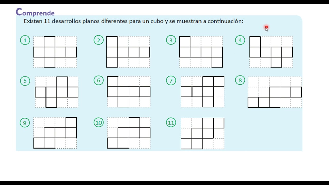 1.7 Diferentes desarrollos planos de un cubo - YouTube