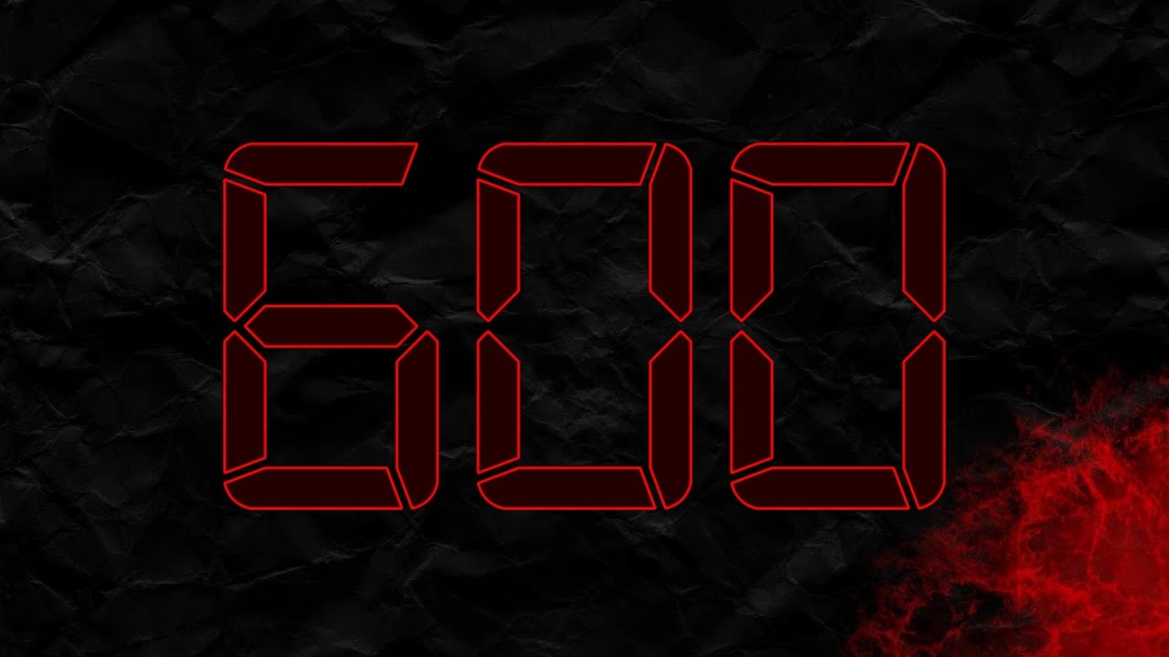 Countdown from 600 to 0 in RED - YouTube