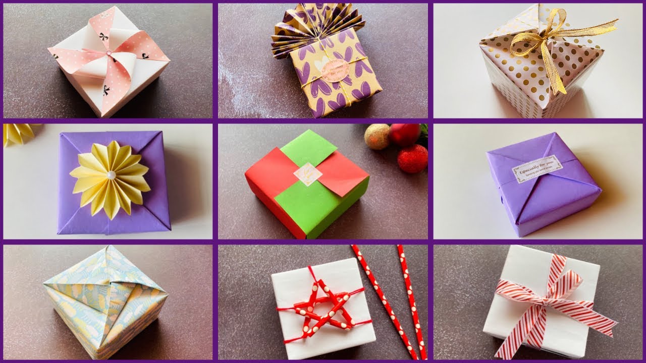 9 Fancy Gift Wraps for Square Box | Christmas Gift Wrapping Ideas | How ...