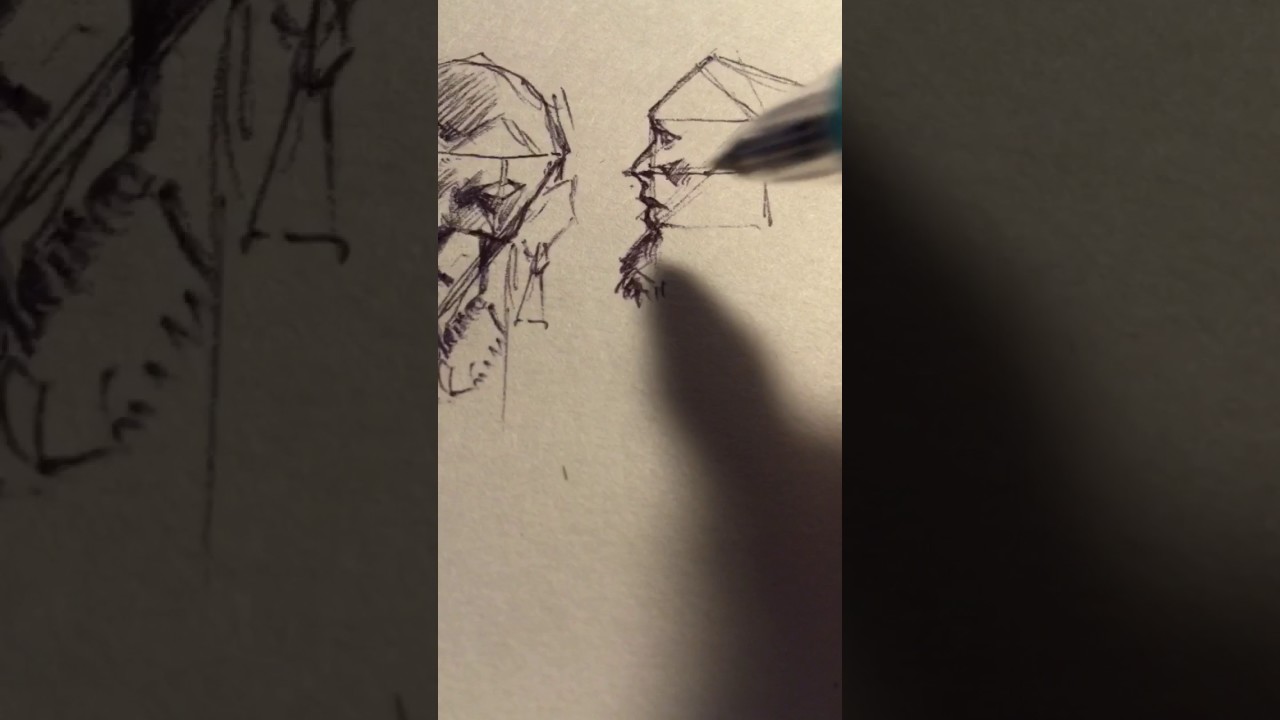 How drawing a face use a triangle - YouTube