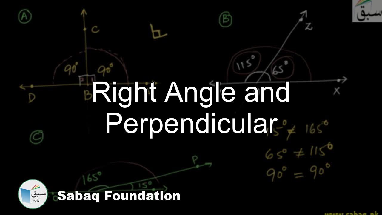 Right Angle and Perpendicular, Math Lecture | Sabaq.pk - YouTube