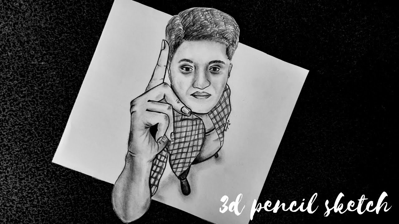 3d pencil sketch drawing || How to draw 3d boy || 3d boy drawing - YouTube