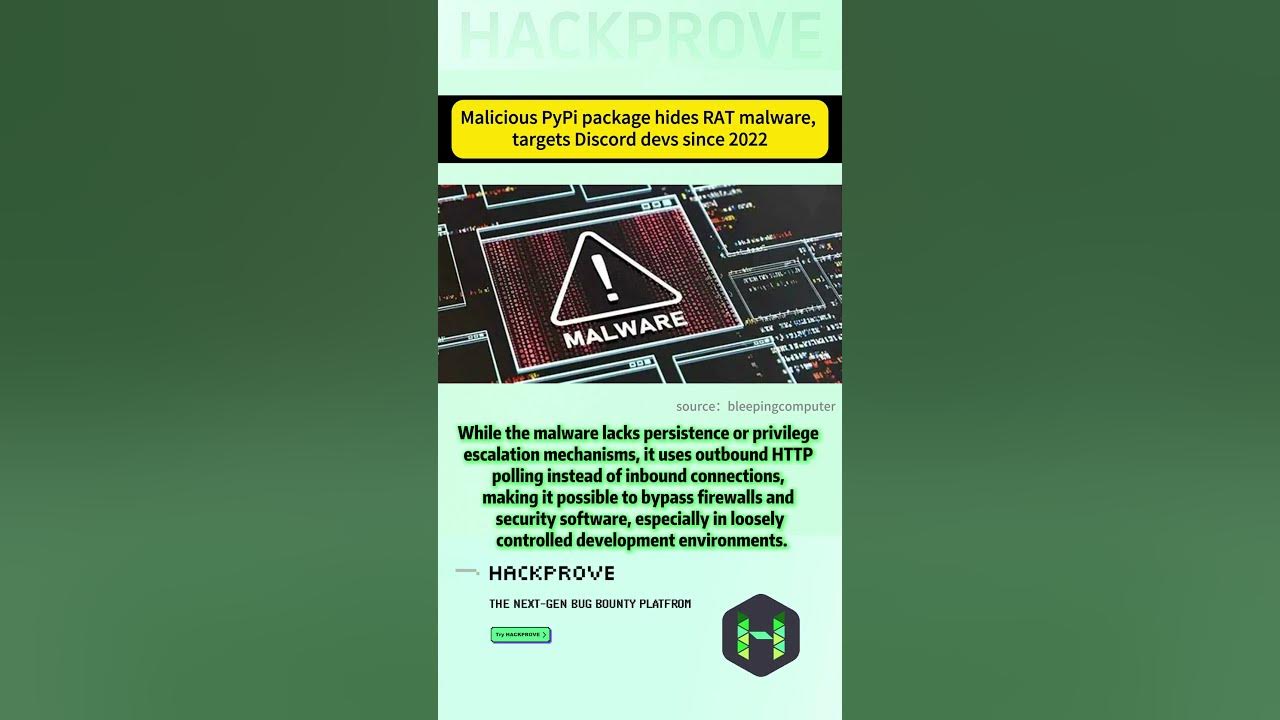 Malicious PyPi package hides RAT malware, targets Discord devs since ...