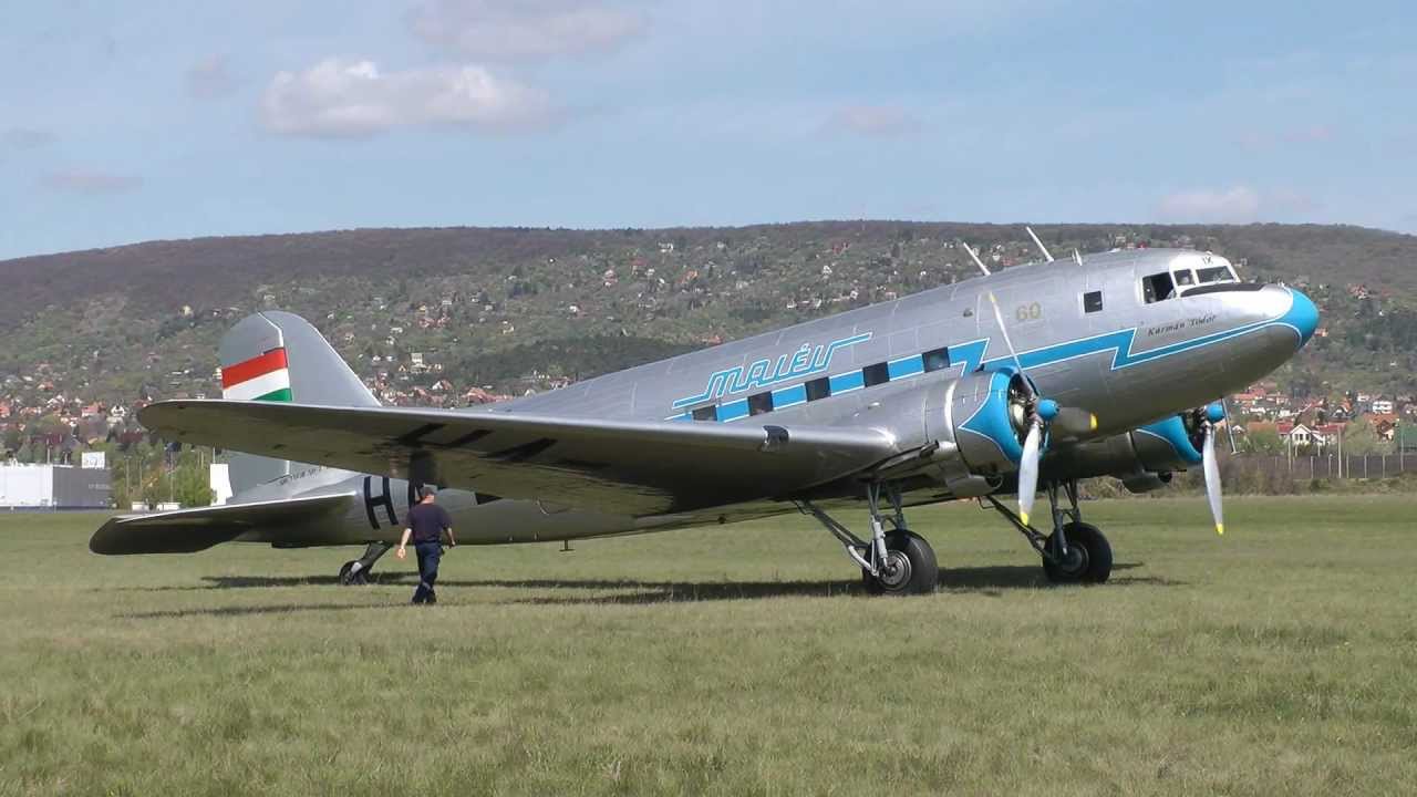 Lisunov Li-2 movements at Budaörs airfield - YouTube