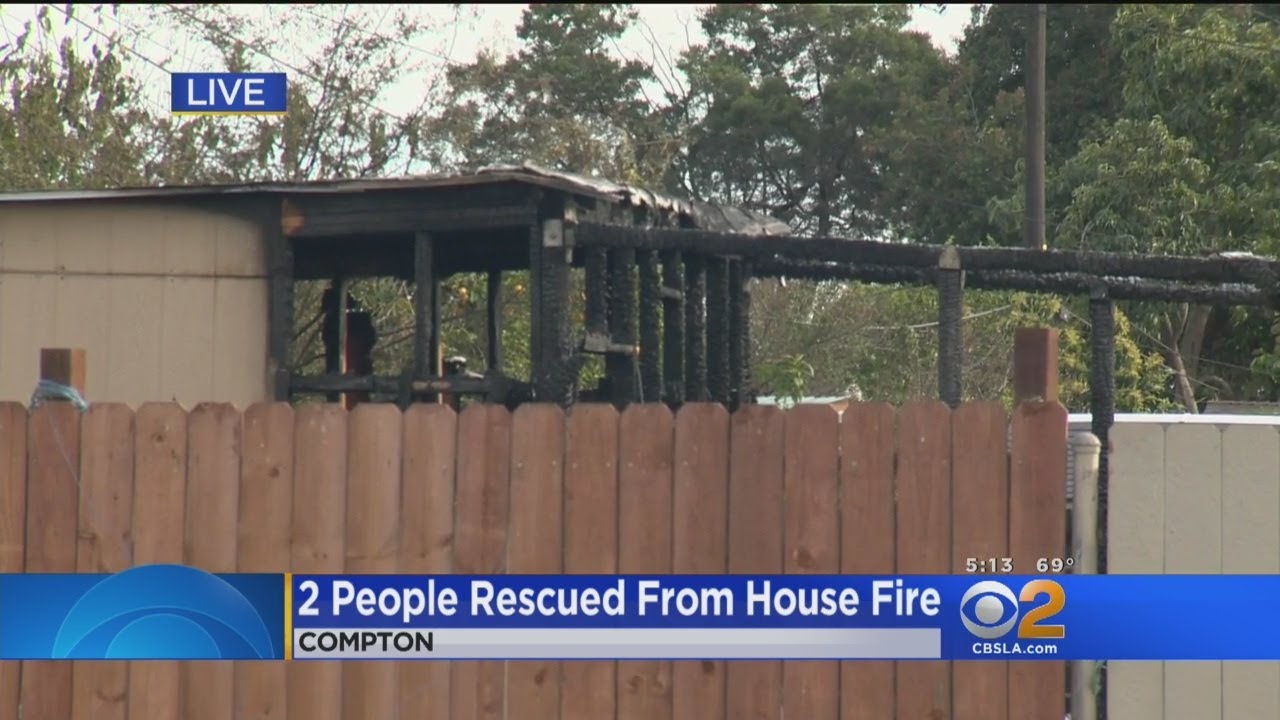 2 People Rescued From House Fire In Compton - YouTube