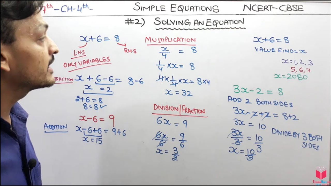 2)- Class 7th Maths Ch 4th Simple Equation- Solving An Equation | Maths ...