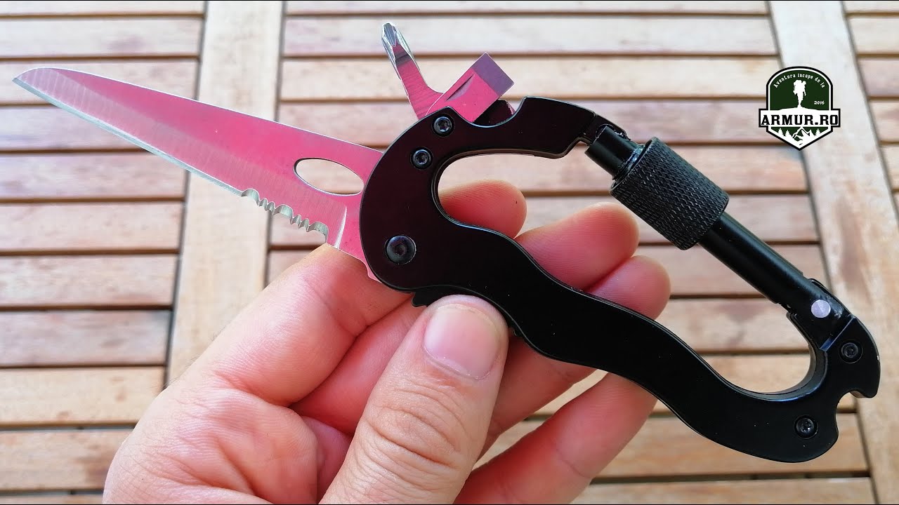 5 in 1 Multi functional Cutit Carabina Knife Updated Carabiner Keychain ...