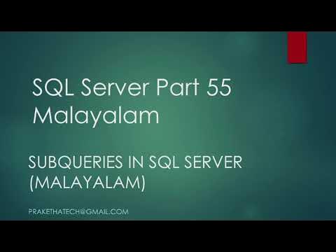SQL Server Part 55 | Subquery in SQL Server | Malayalam - YouTube