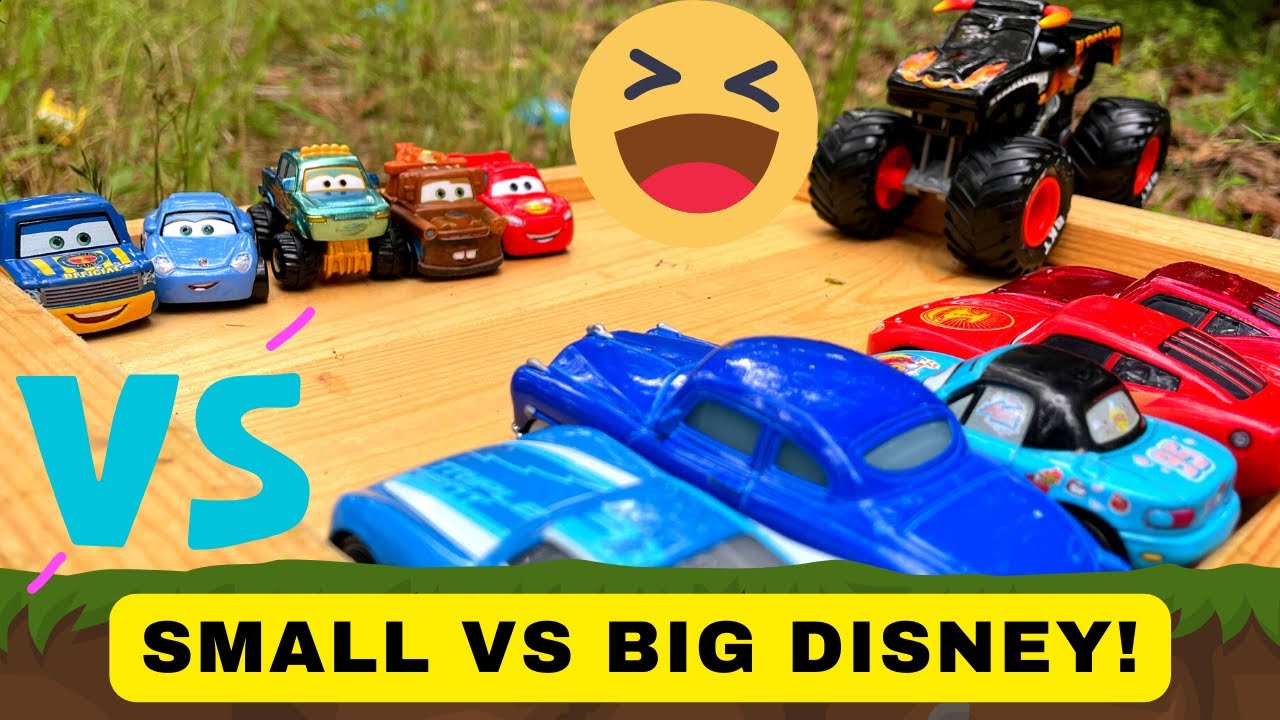 Small Disney cars VS Big Disney Cars! Lightning McQueen, Sally and More ...