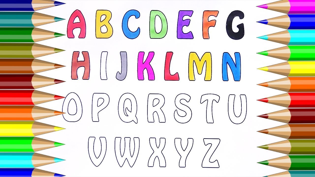 Drawing Alphabets Coloring Pages| Learning Alphabets &Learning Colors ...