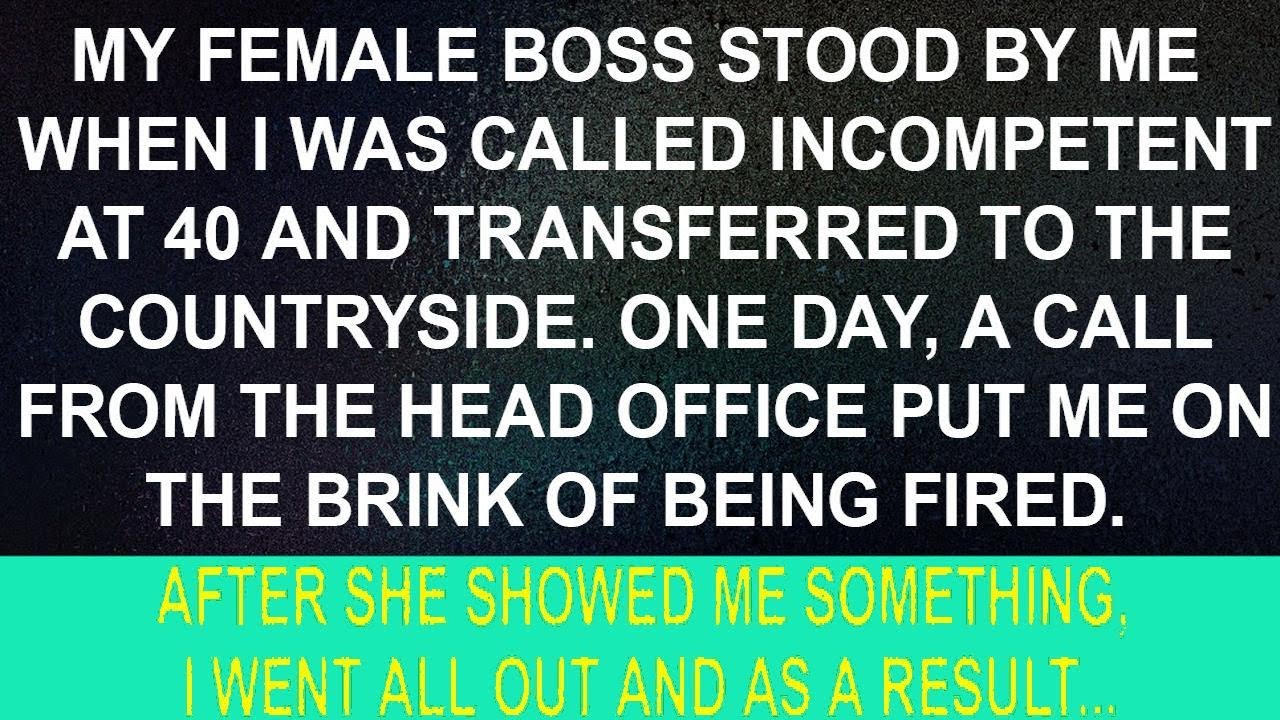 My boss saved me from being fired by showing me something, so I gave it ...