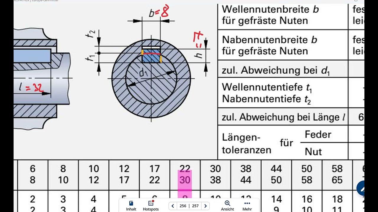 AB04 - Passfeder (Abscherung und Flächenpressung) - YouTube