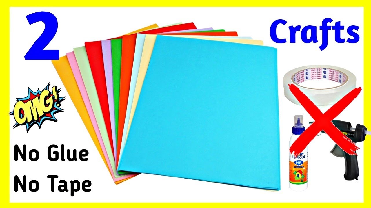 2 Useful Paper Crafts without glue || Crafts with Paper easy || Diy ...