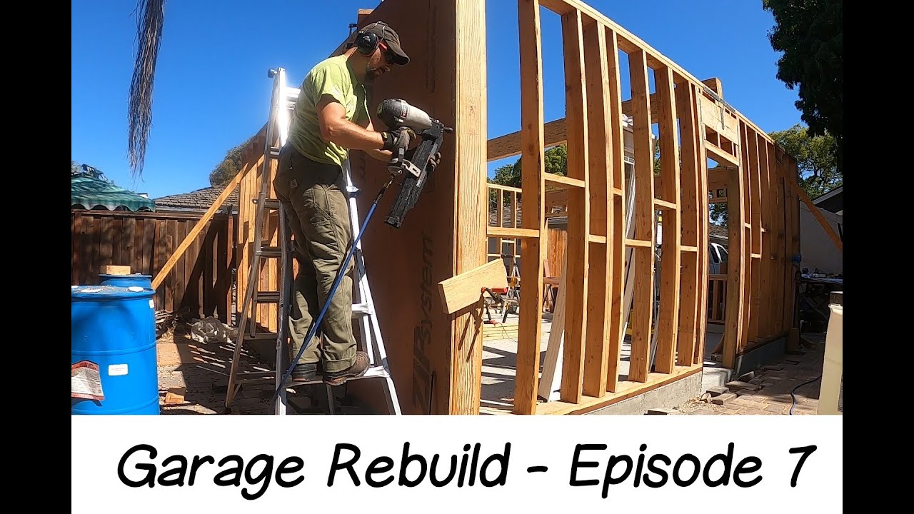 Garage Teardown and Rebuild - Part 7 - First Shearwalls - YouTube