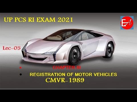 Lec- 05 CHAPTER III REGISTRATION OF MOTOR VEHICLES CMVR-1989 - YouTube