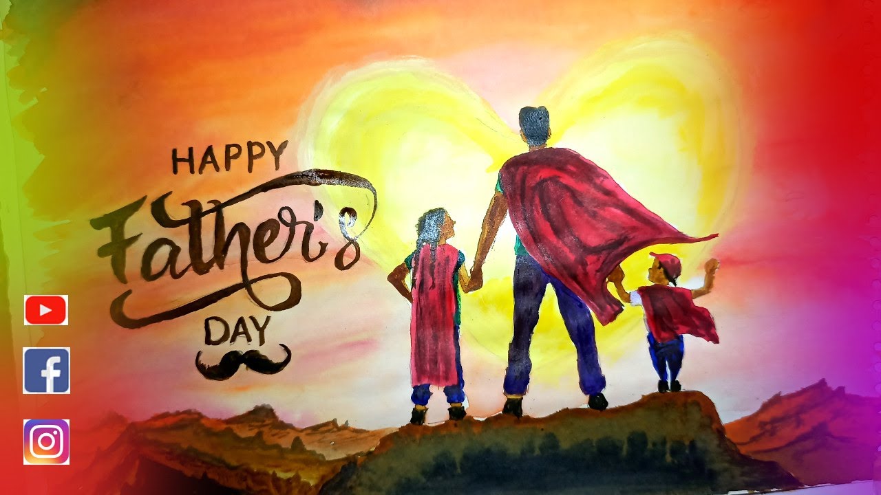 Father's Day special Super Dad (water color and acrylic Painting) by ...