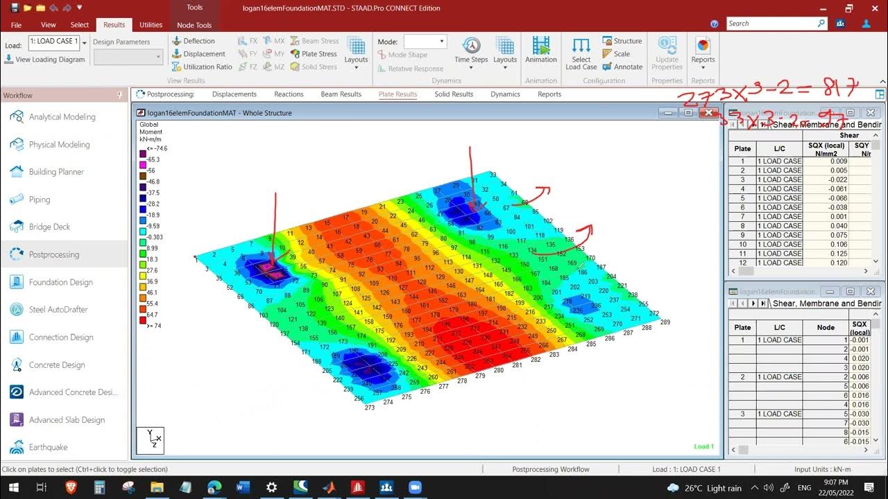 Finite Element Analysis using Thin Plate Element verified in STAAD - YouTube