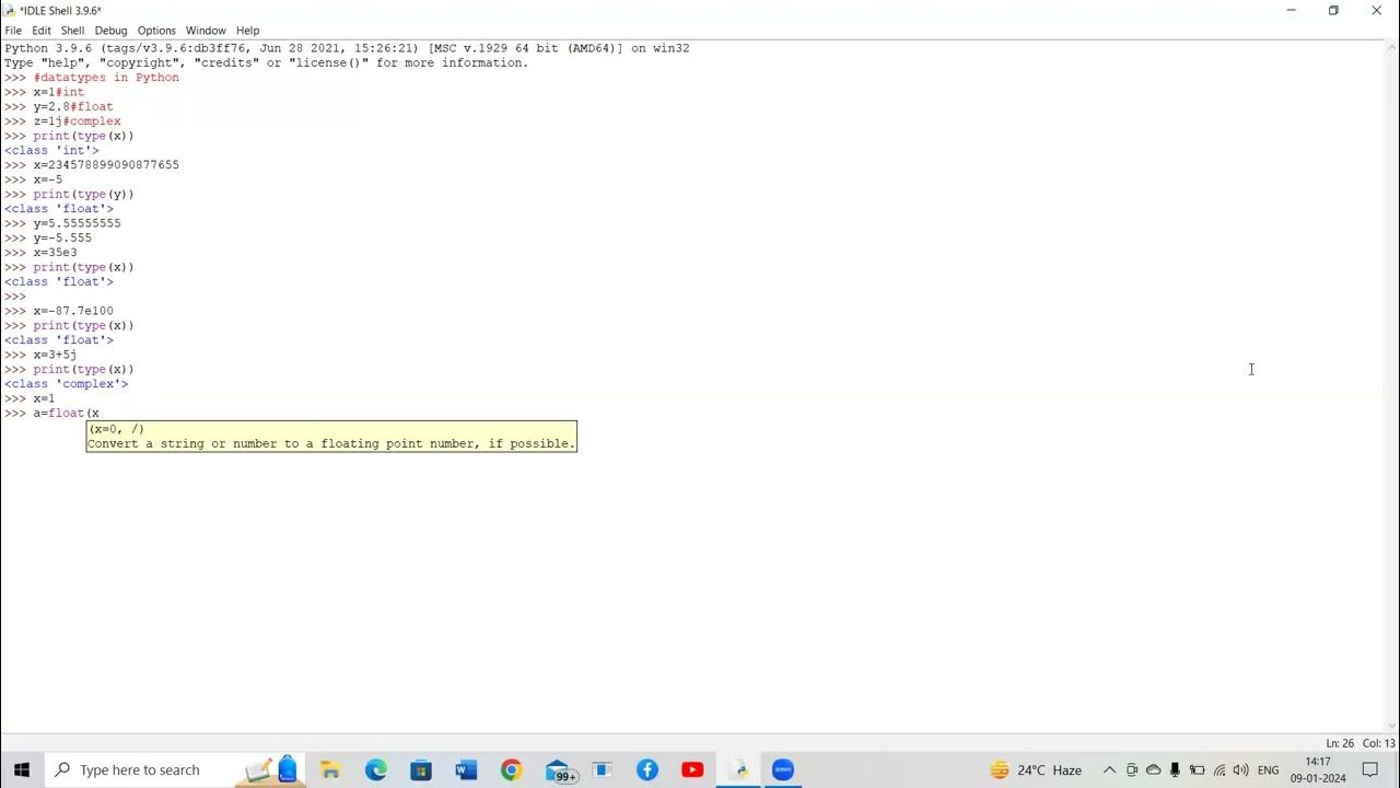 Python Class2 Datatypes Int Float Complex Youtube 0457