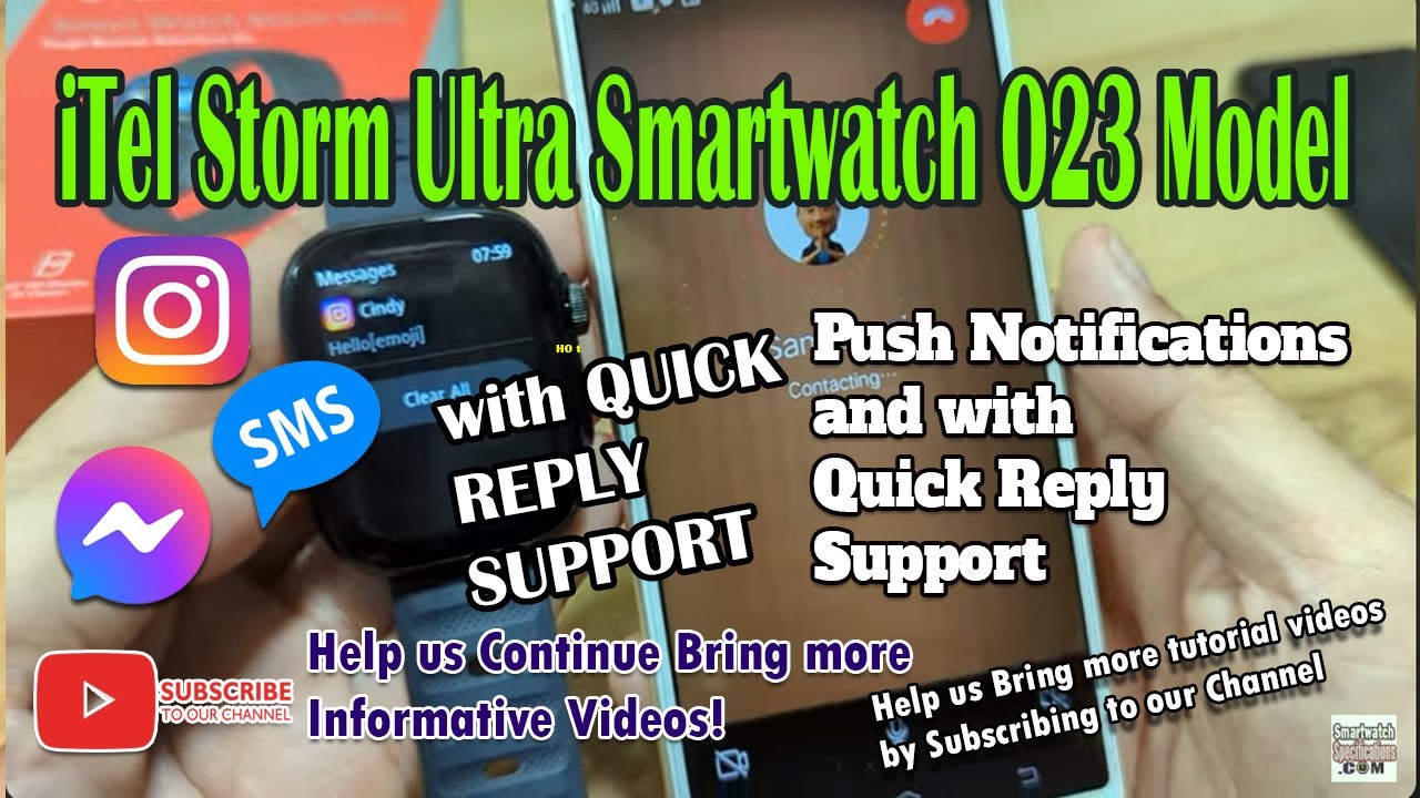[Demo] iTel Storm Ultra Smartwatch O23 - Call and Push Notifications ...