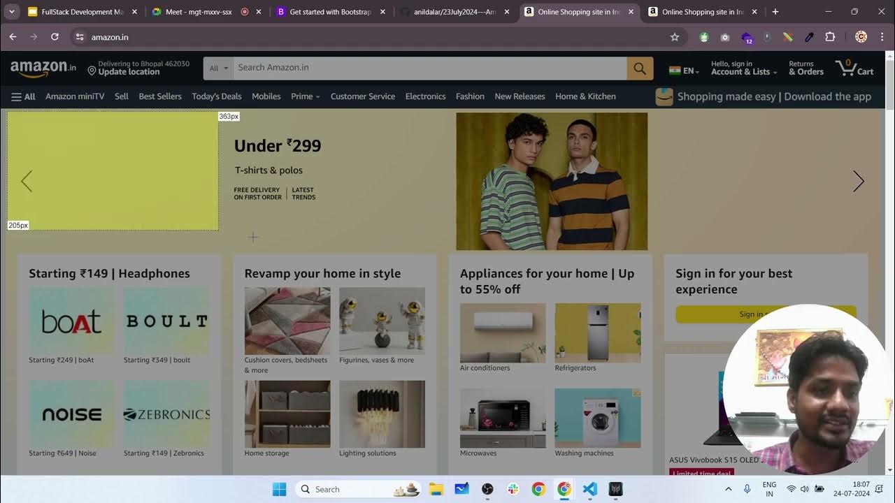 Lecture 42 - Buliding Amazon Layout using Bootstrap 5 Day 2 - YouTube