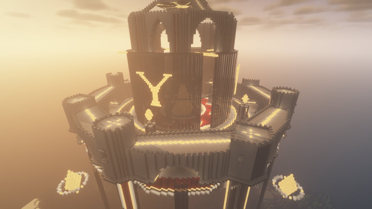 build sky castle with simple blocks in minecraft survival(realm) - YouTube