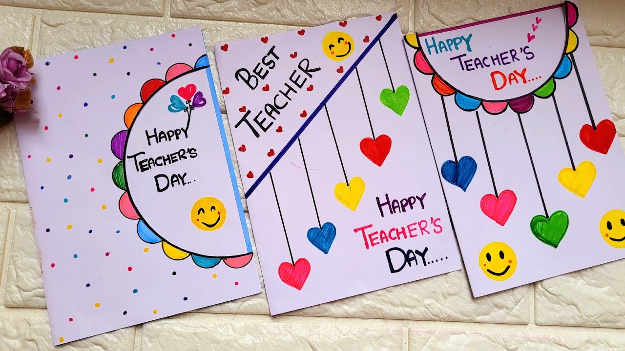Teachers day card easy and simple but beautiful | How to make teachers ...