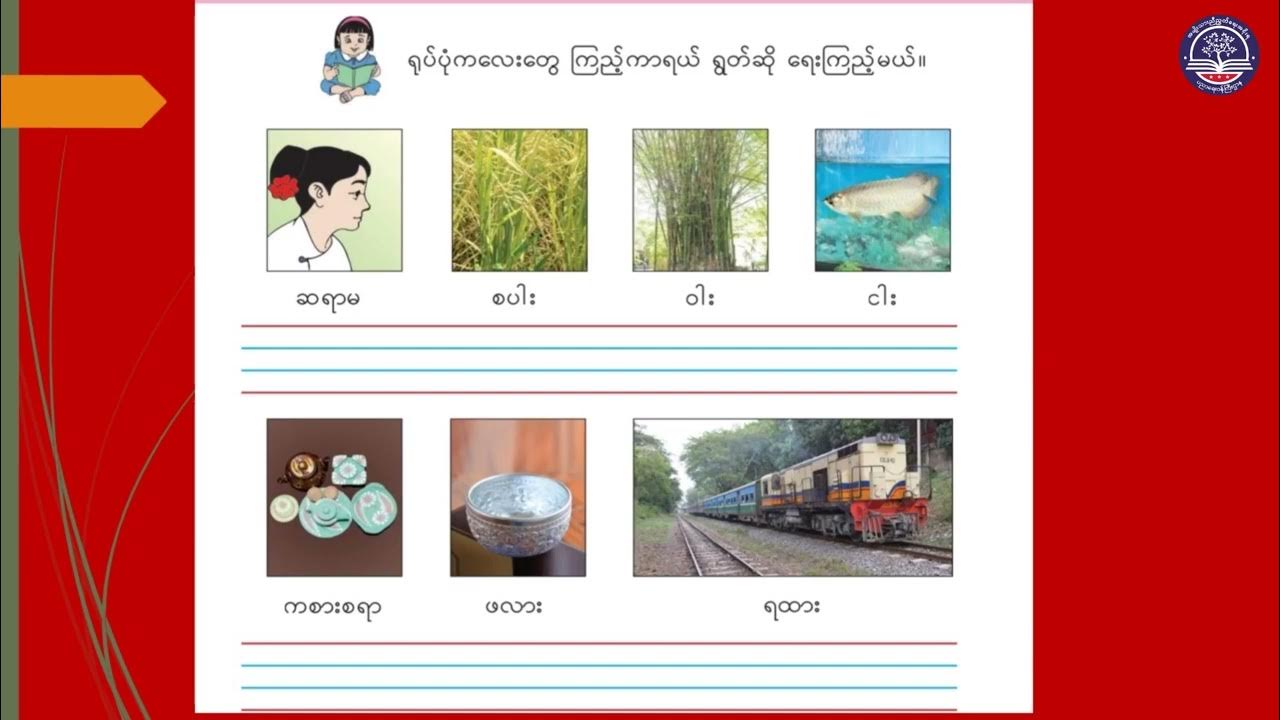 Grade 1 မြန်မာဖတ်စာ၊ အခန်း ၇ သရလက္ခဏာ သိမှတ်စရာ ဗျည်းနဲ့တွဲကြမှာ ၁