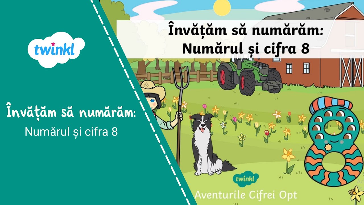 Învățăm să numărăm: Numărul și cifra 8 - Prezentare interactivă - YouTube