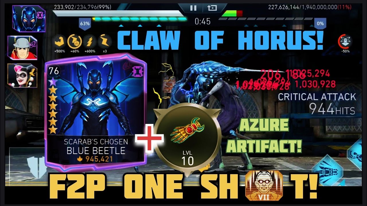 BLUE BEETLE + Claw Of Horus= EASY ONE SHOT!🔥 H7 ON ICE Solo Raid in ...