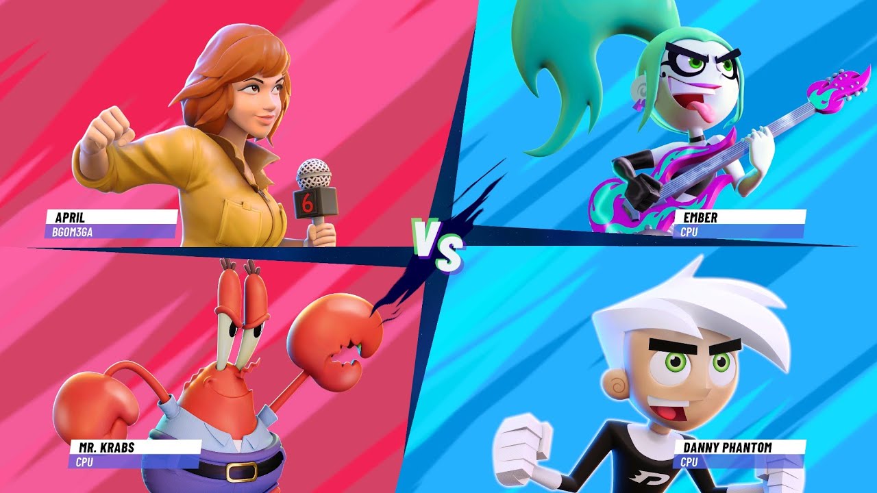 Nickelodeon All-Star Brawl 2 Team April O'Neil vs Team Danny Phantom ...