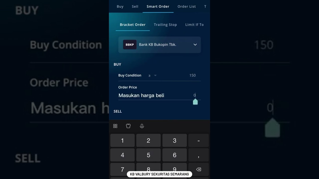 Yuk simak tutorial smart order di VOLT+ Handphone - KB VALBURY SEKURITAS SEMARANG - YouTube